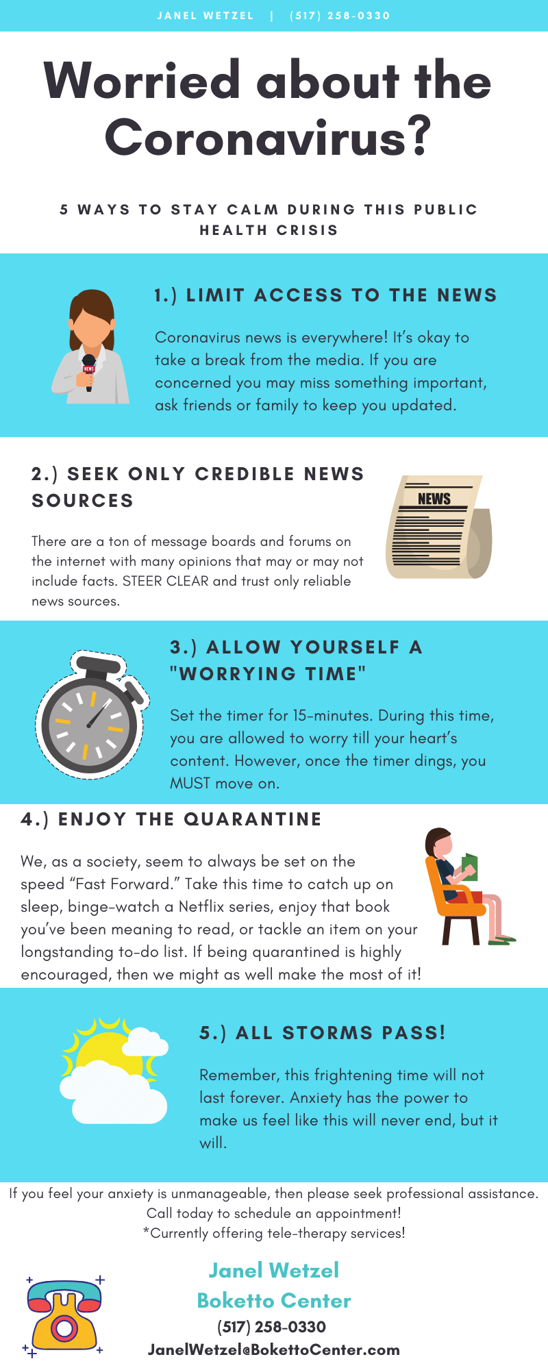 How to Stay Sane during the Coronavirus – Janel Wetzel, LMSW CCTP