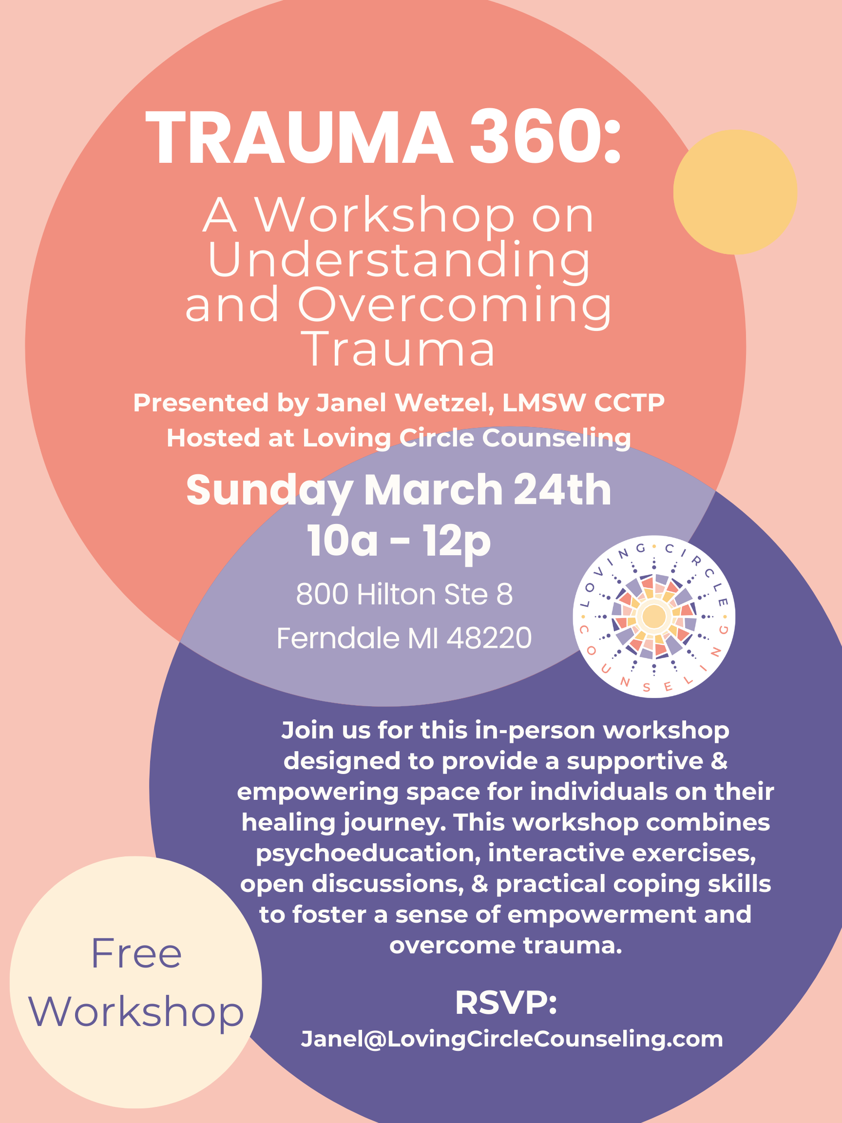 Workshops – Janel Wetzel, LMSW CCTP